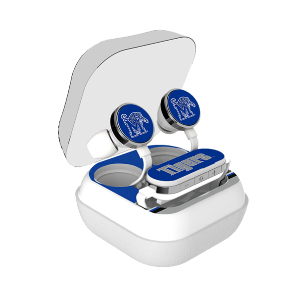 Memphis Tigers Blue and Grey Wireless Ear Buds | Tiger Bookstore