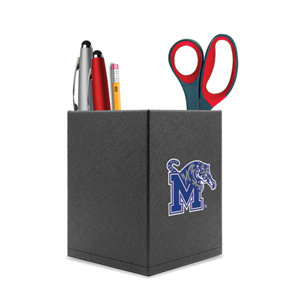 Memphis Tigers Leather Square Desk Caddy | Tiger Bookstore