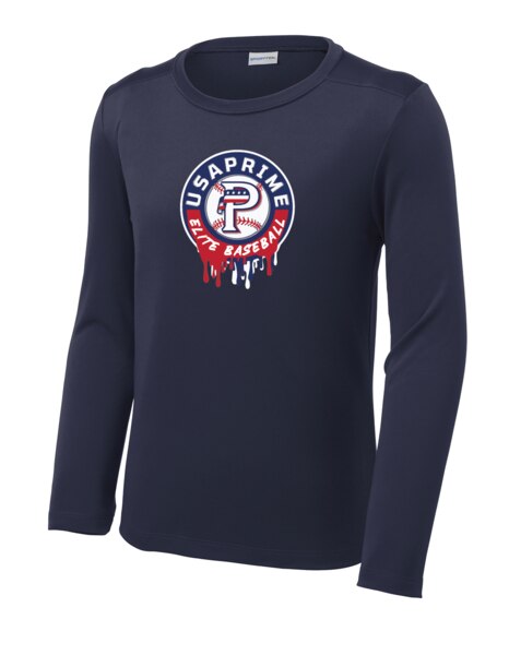 Prime Elite Paint PosiCharge Competitor Long Sleeve Tee- Navy- ST350