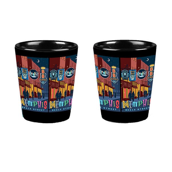 Beale Street Neon Black Shot Glass | Tiger Bookstore